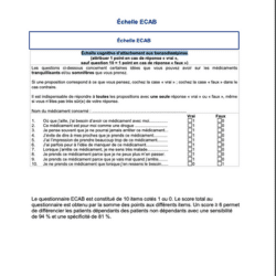 Échelle ECAB : Score de dépendance aux médicaments